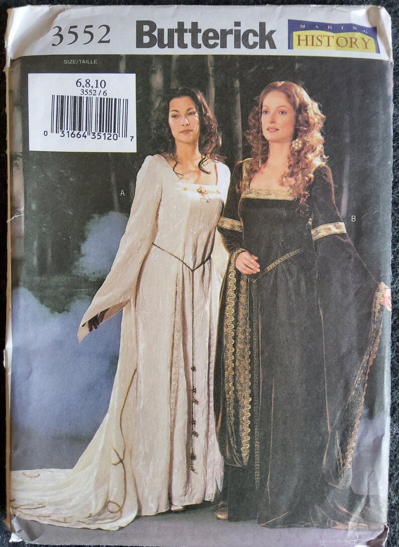 Butterick 3552 Complete Uncut Factory Folds Renaissance - Etsy