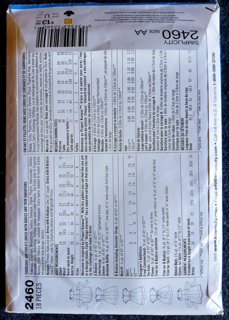 Simplicity 2460 Complete Uncut Factory Folds Project Runway - Etsy