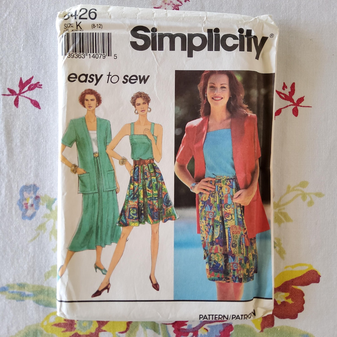 Simplicity 8426 Complete Uncut Factory Folds Vintage 1993 90s Sewing ...