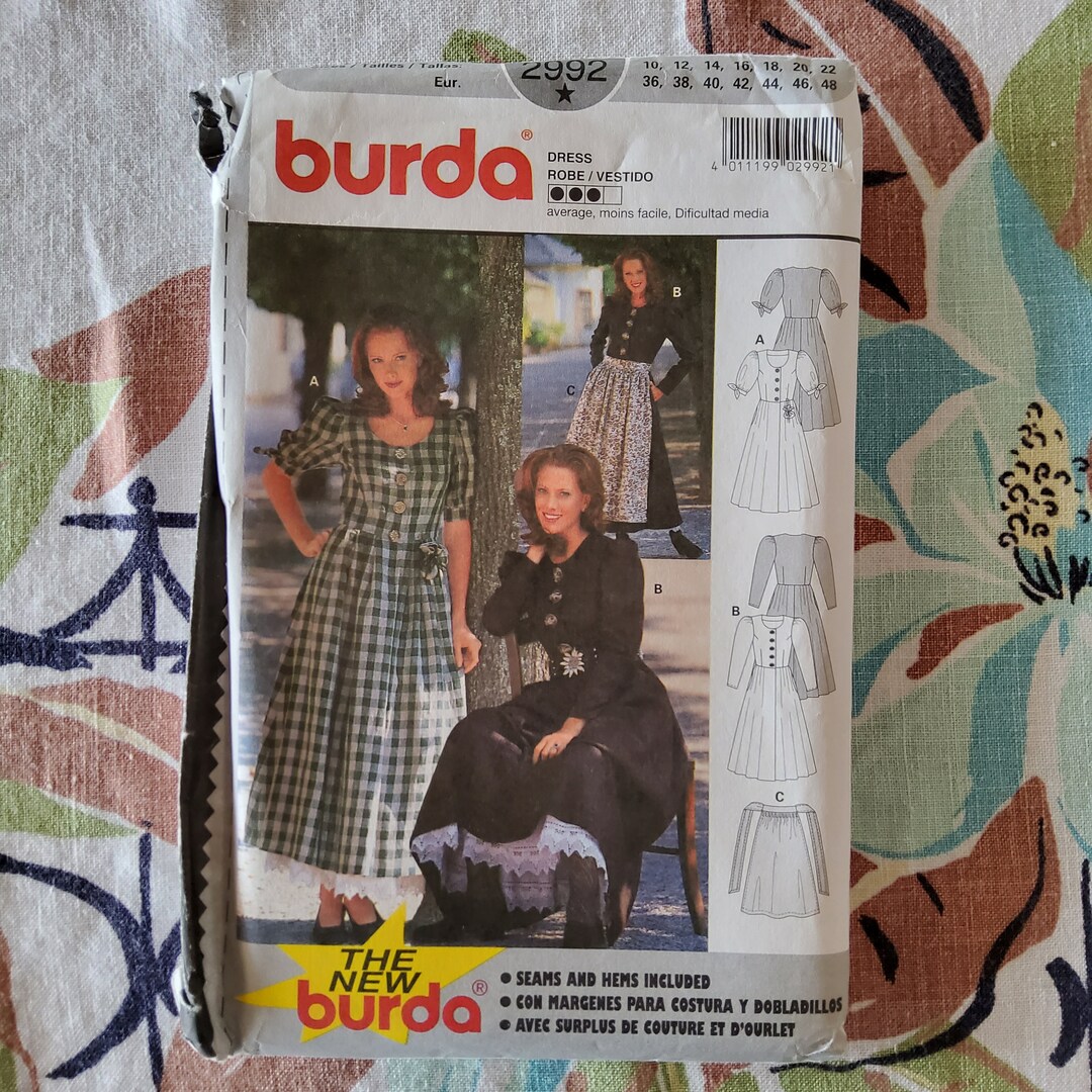 Burda 2992 Complete Uncut Factory Folds Vintage 90s Sewing Pattern ...