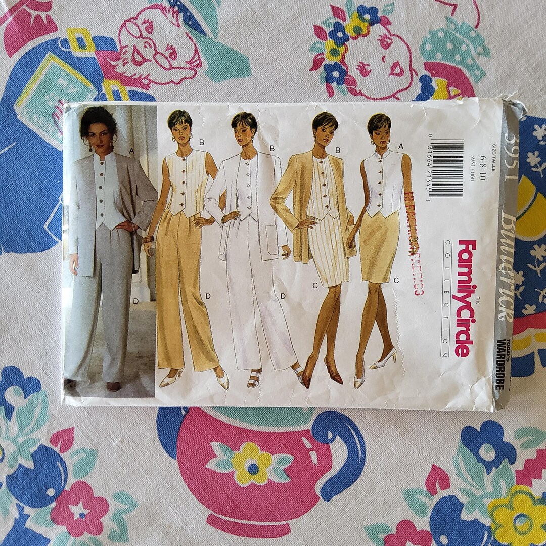 Butterick 3951 Complete Uncut Factory Folds Vintage 1995 90s Sewing ...