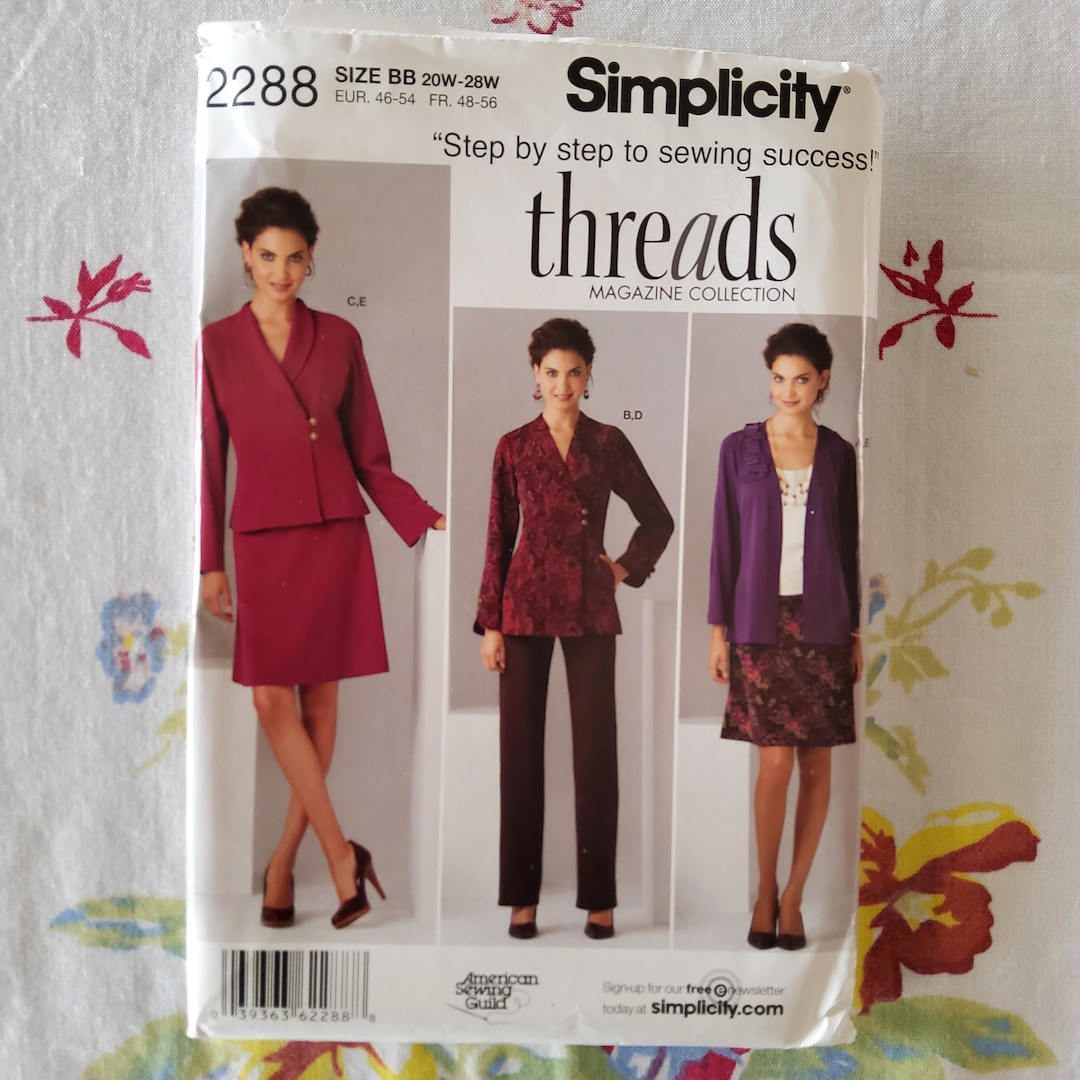 Simplicity 2288 Complete Uncut Factory Folds Sewing Pattern Threads ...