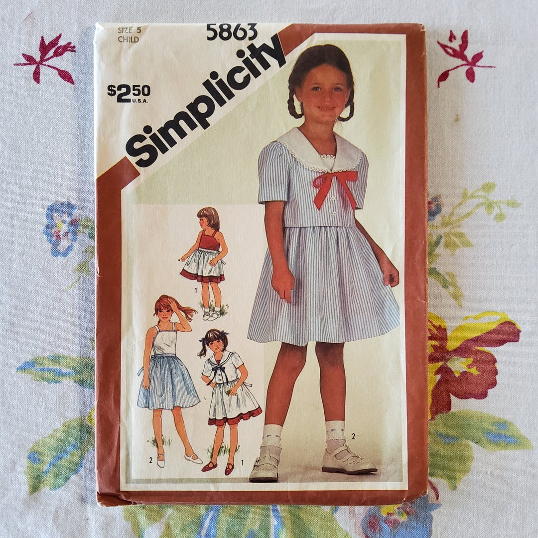Simplicity 5863 Complete Uncut Factory Folds Vintage 80s Sewing Pattern ...