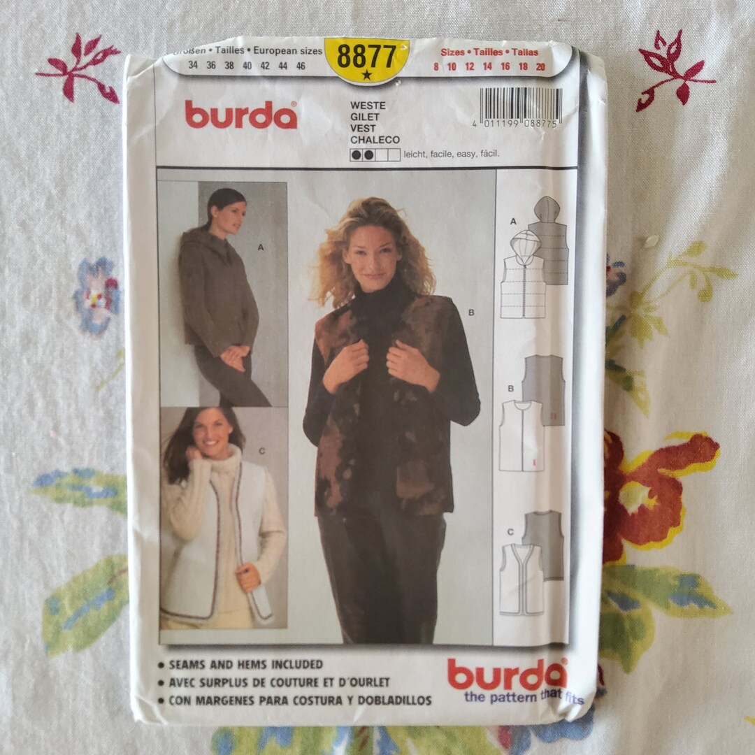 Burda 8877 Complete Uncut Factory Folds Vintage 90s Sewing Pattern ...