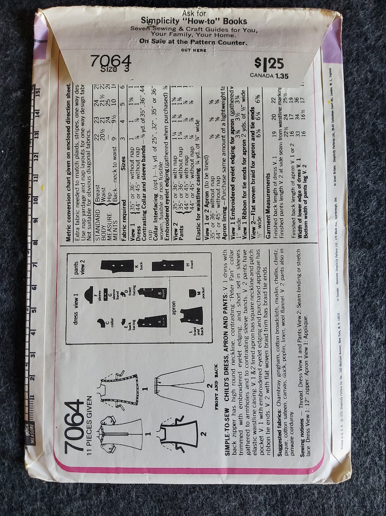Simplicity 7064 Complete Uncut Factory Folds Vintage 70s Kids | Etsy