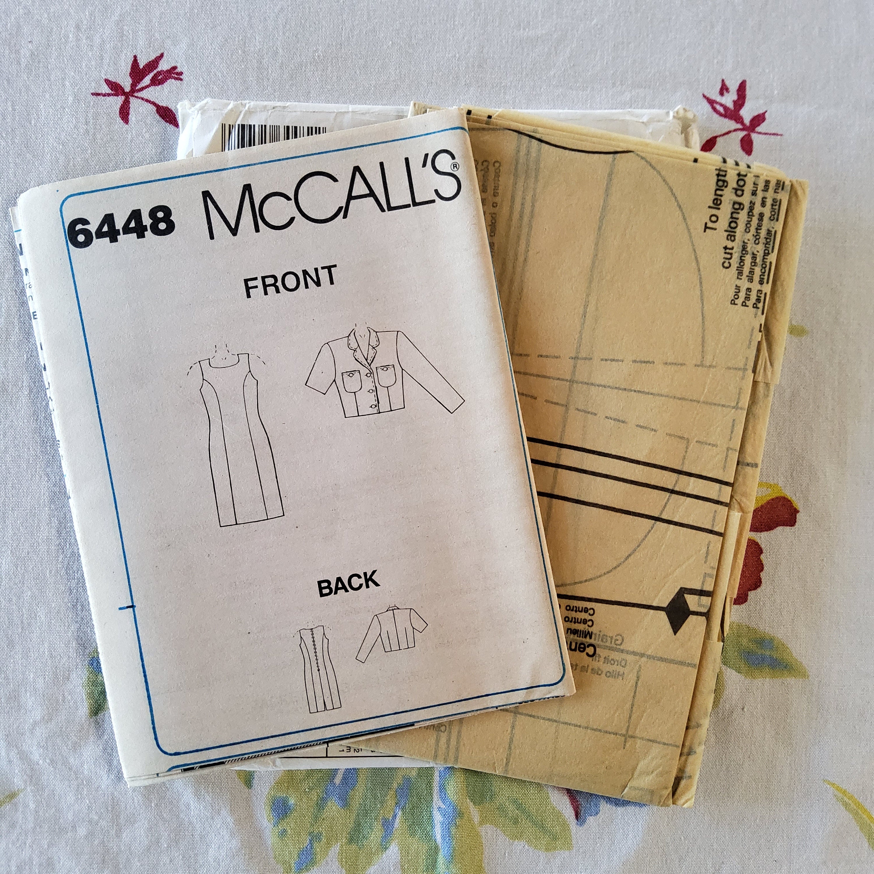 Mccalls 6448 Complete Uncut Factory Folds Vintage 90s Sewing Pattern ...