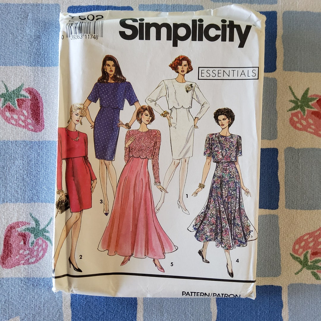 Simplicity 7502 Complete Uncut Factory Folds Vintage 90s Sewing Pattern ...