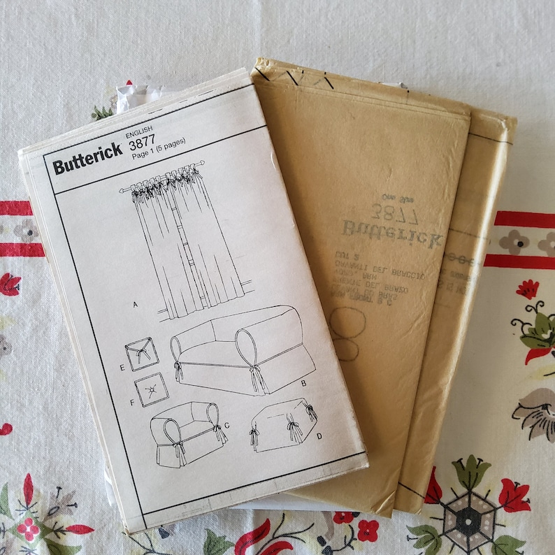 Butterick 3877 Complete Uncut Factory Folds Waverly Slip Cover - Etsy