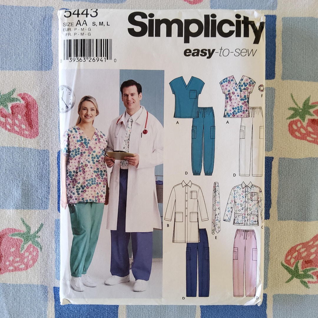 Simplicity 5443 Complete Uncut Factory Folds Sewing Pattern HCW Medical ...