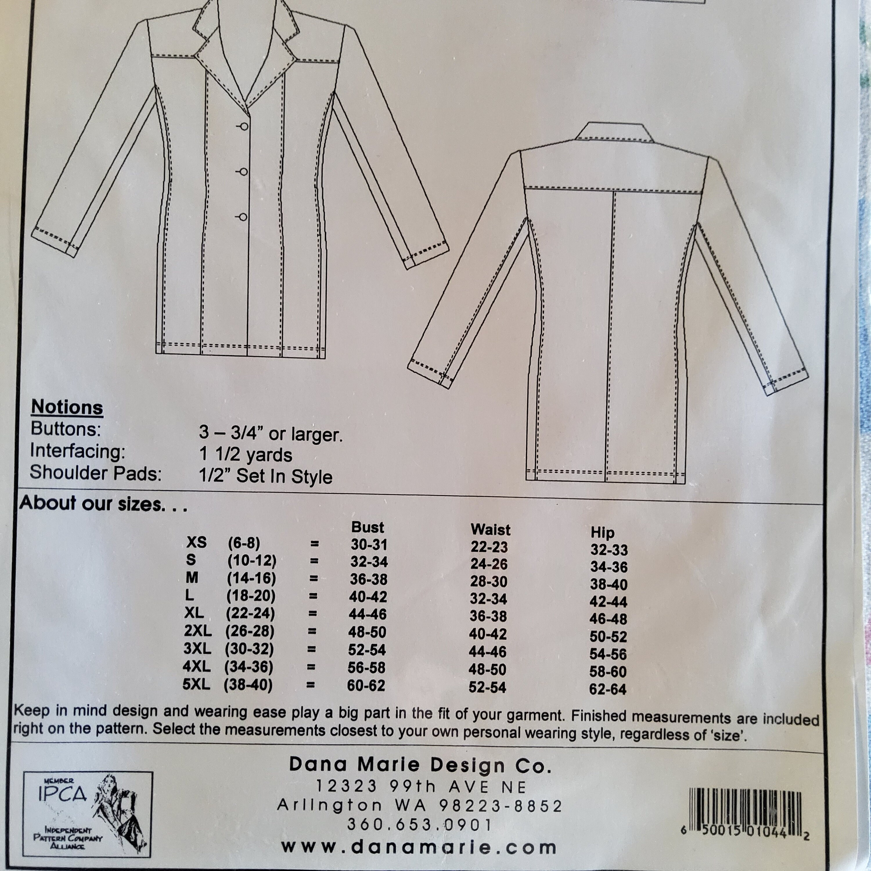 Dana Marie Design Co 1044 Complete Uncut Factory Folds Sewing Pattern ...