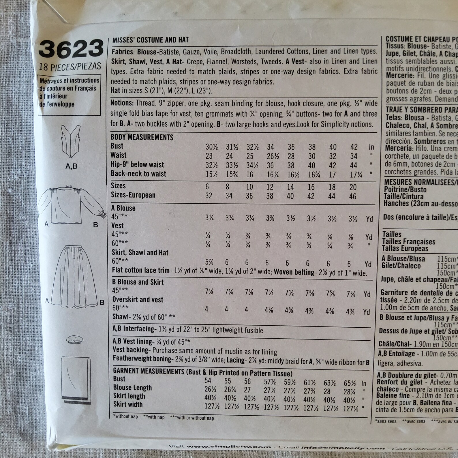 Simplicity 3623 Complete Uncut Factory Folds Sewing Pattern Scottish ...