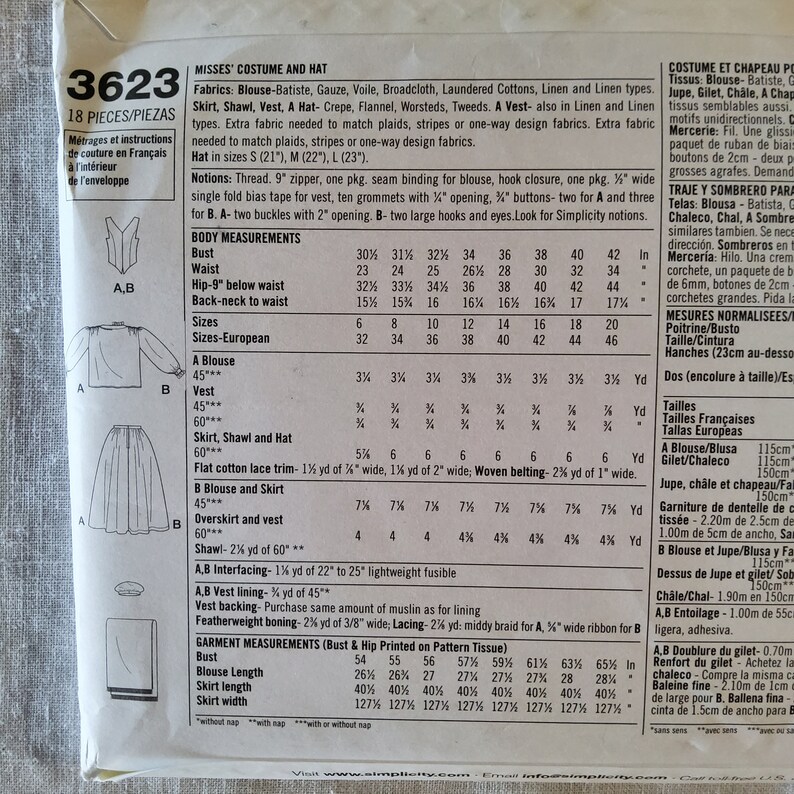 Simplicity 3623 Complete Uncut Factory Folds Sewing Pattern Scottish ...