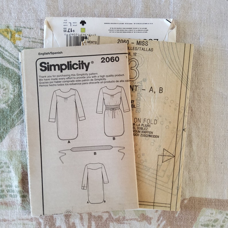 Simplicity 2060 Complete Uncut Factory Folds Lisette Sewing Pattern Modern Design Board Liesl ...