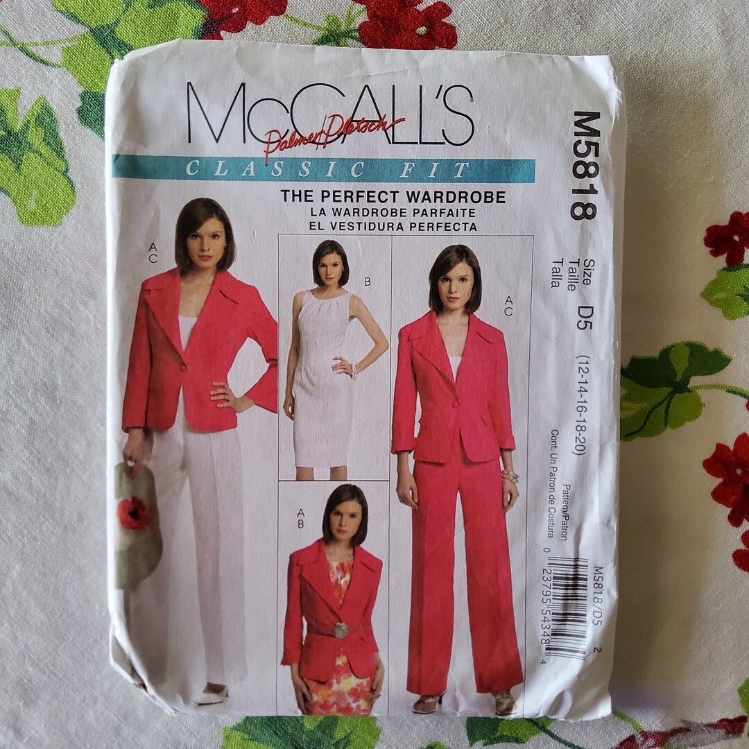 Mccalls 5818 Complete Uncut Factory Folds Sewing Pattern Palmer Pletsch ...