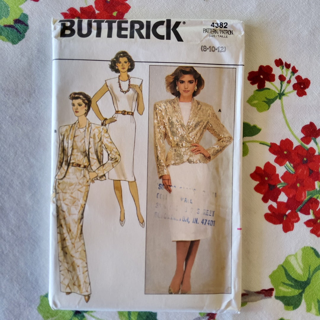 Butterick 4382 Complete Uncut Factory Folds Vintage 80s Sewing Pattern ...