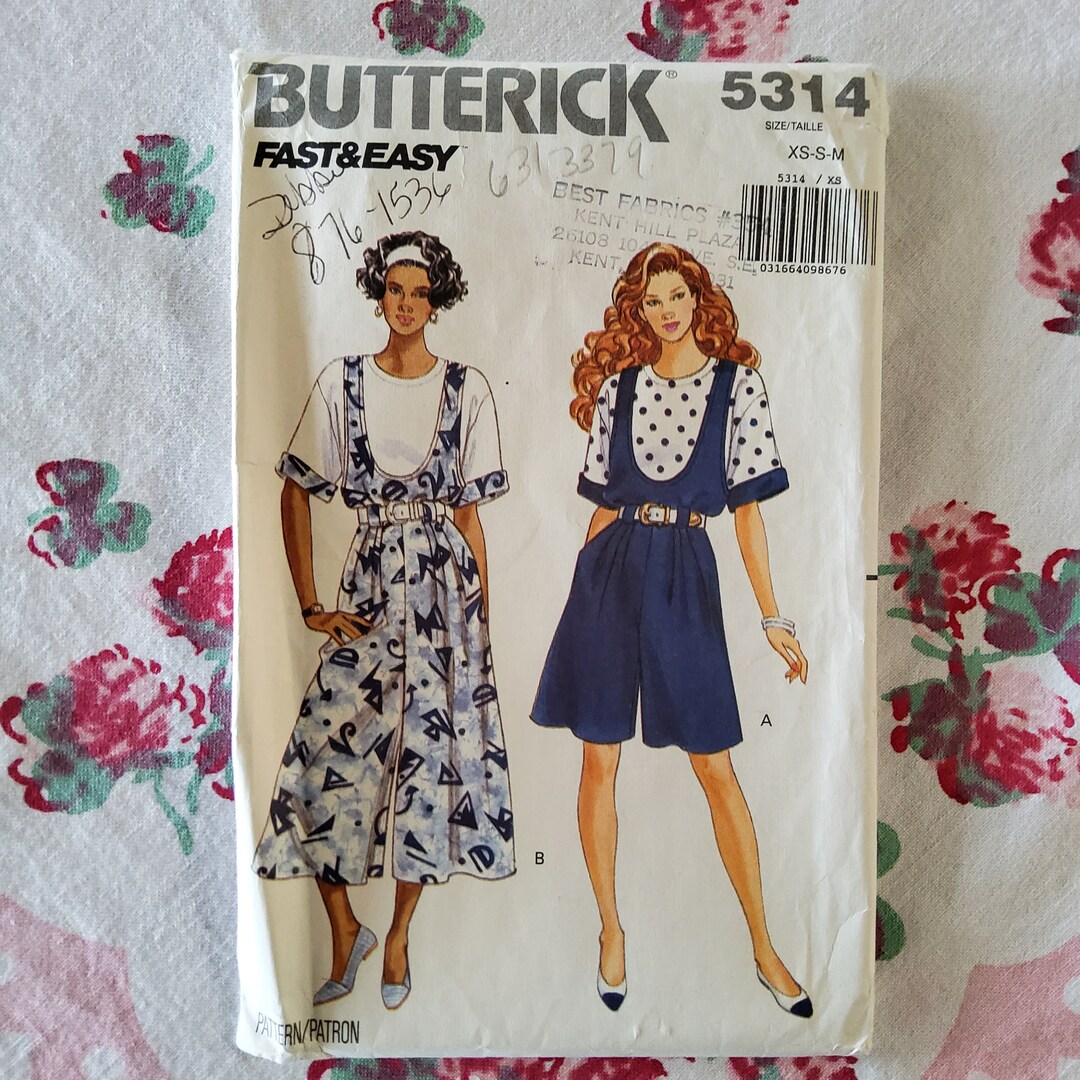 Butterick 5314 Complete Uncut Factory Folds Vintage 90s Sewing Pattern ...