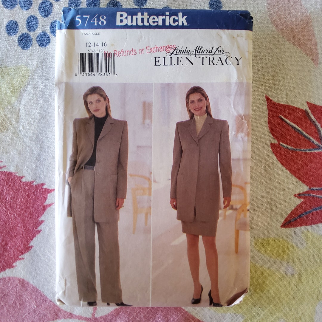 Butterick 5748 Complete Uncut Factory Folds Vintage 90s Sewing Pattern ...
