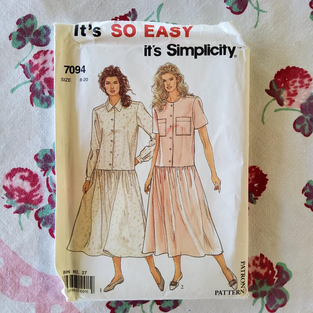 Simplicity 7094 Complete Uncut Factory Folds Vintage 1990 90s Sewing ...