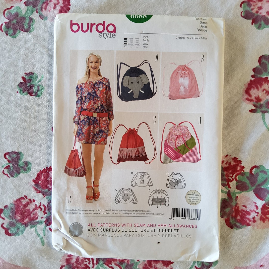 Burda Style 6688 Complete Uncut Factory Folds Sewing Pattern Backpack ...