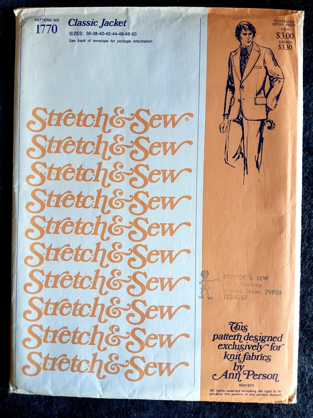 Stretch & Sew 1770 Complete Uncut Factory Folds Vintage 70s Ann Person ...