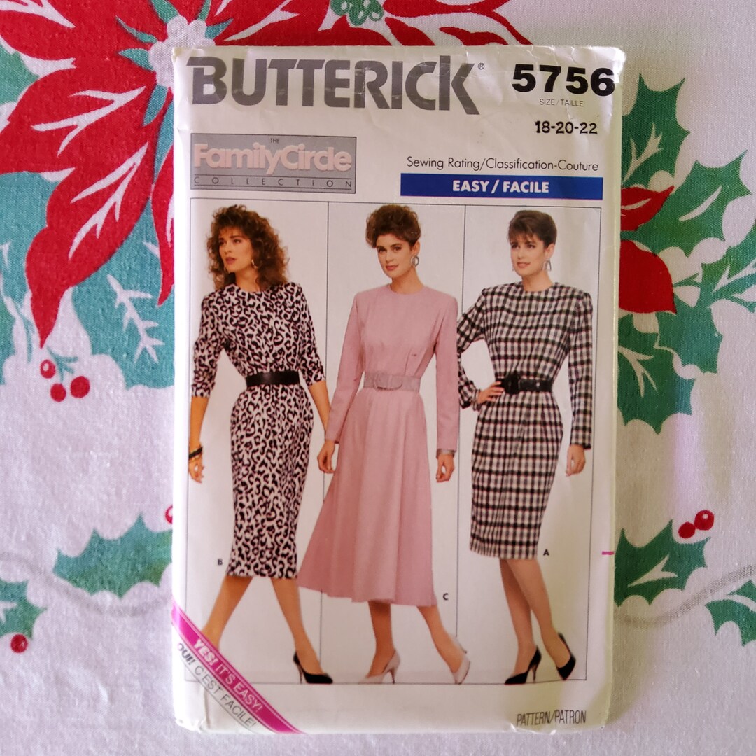 Butterick 5756 Complete Uncut Factory Folds Vintage 80s Sewing Pattern ...