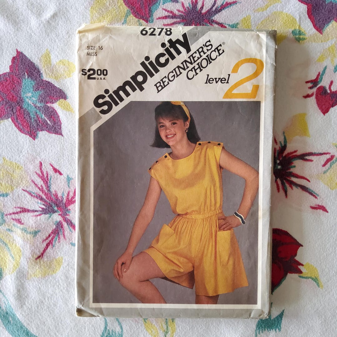 Simplicity 6278 Cut Complete Vintage 1983 80s Sewing Pattern Beginner's ...