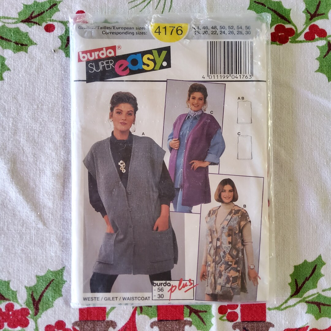 Burda 4176 Complete Uncut Unopened Vintage 80s Sewing Pattern Long Boxy ...