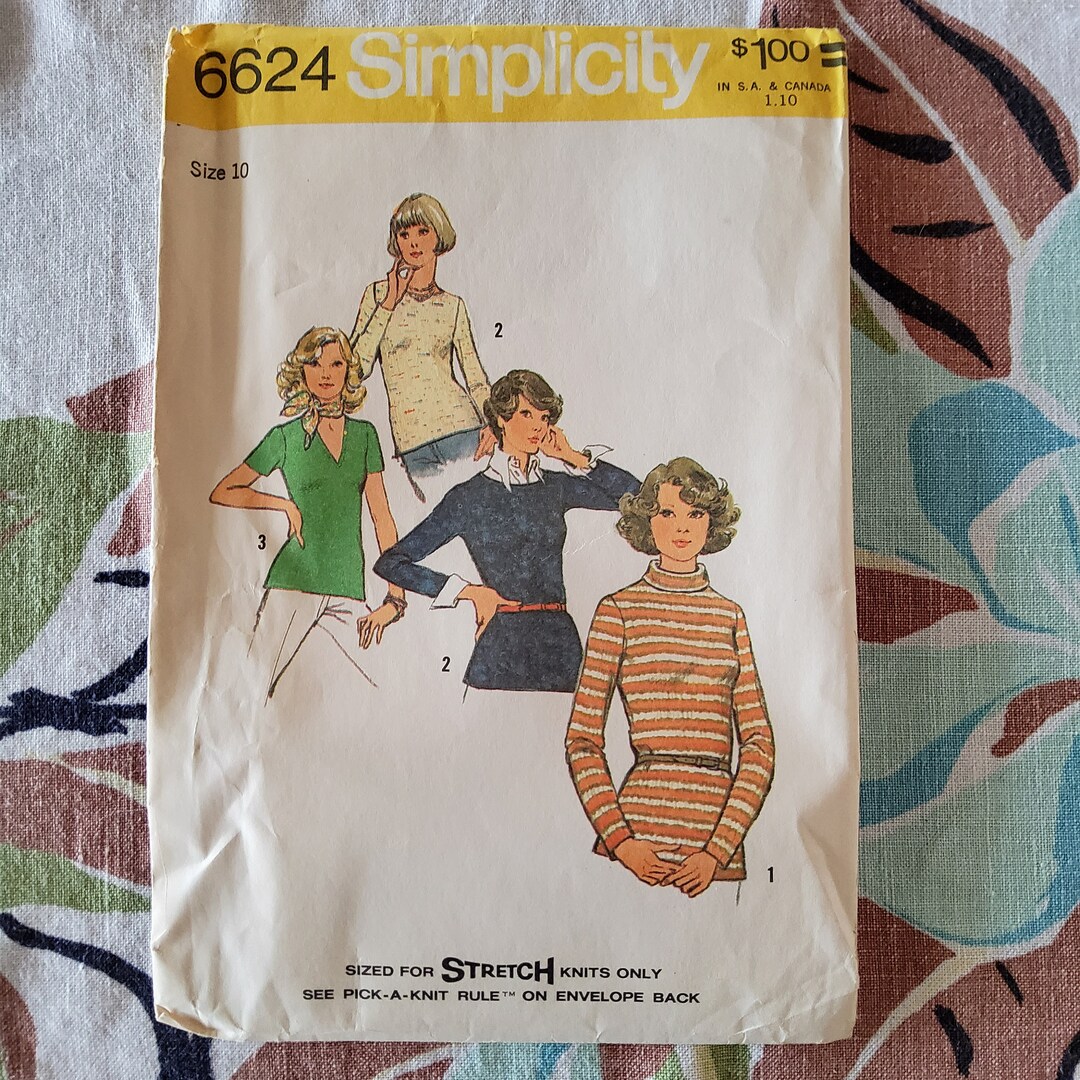 Simplicity 6624 Complete Uncut Factory Folds Vintage 70s Sewing Pattern ...