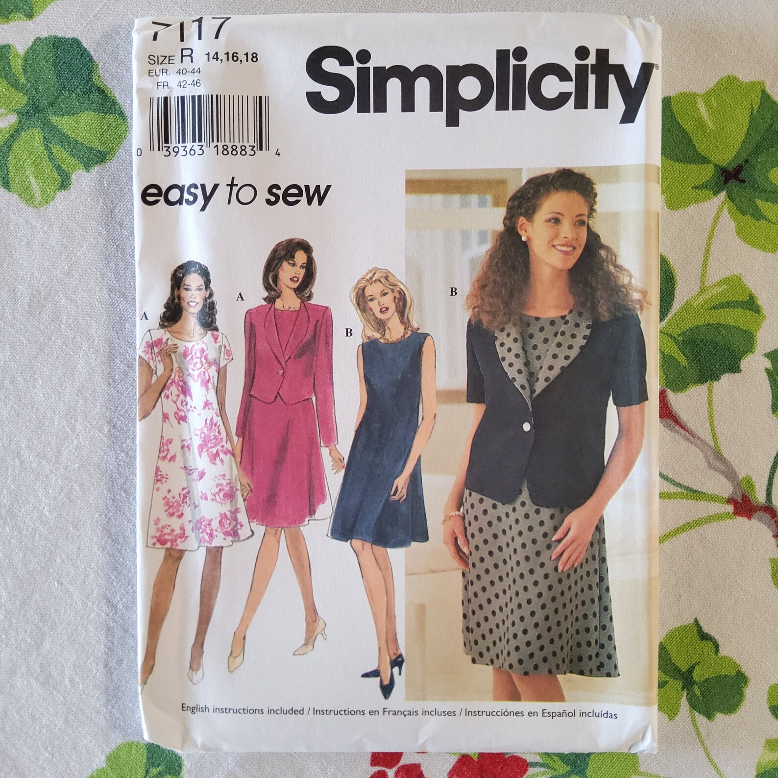 Simplicity 7117 Complete Uncut Factory Folds Vintage 90s Sewing Pattern ...