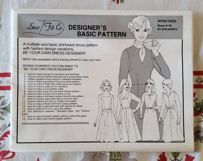 Sew Fit Co. Designer's Basic Pattern Shirtwaist Dress With Fashion ...