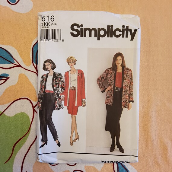 Patterns Simplicity 8616 Complete Uncut Factory Folds Vintage 90s Soft ...