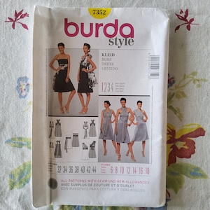 Burda Style 7352 Complete Uncut Factory Folds Sewing Pattern Strapless ...