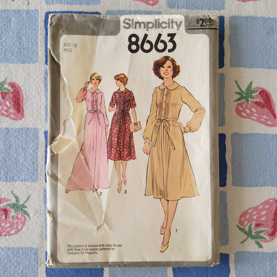 Simplicity 8663 Complete Uncut Factory Folds Vintage 70s Sewing Pattern ...