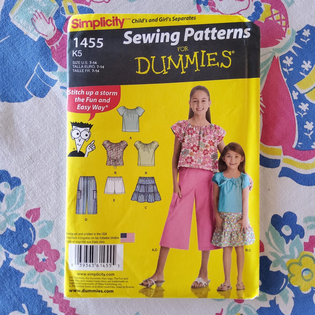 Simplicity 1455 Complete Uncut Factory Folds Sewing Pattern for Dummies ...