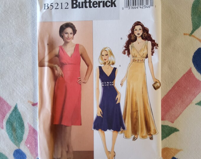 Butterick 5212 Complete Uncut Factory Folds Sewing Pattern Deep V Neck ...