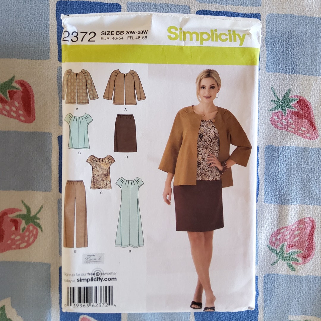 Simplicity 2372 Complete Uncut Factory Folds Sewing Pattern Capsule ...