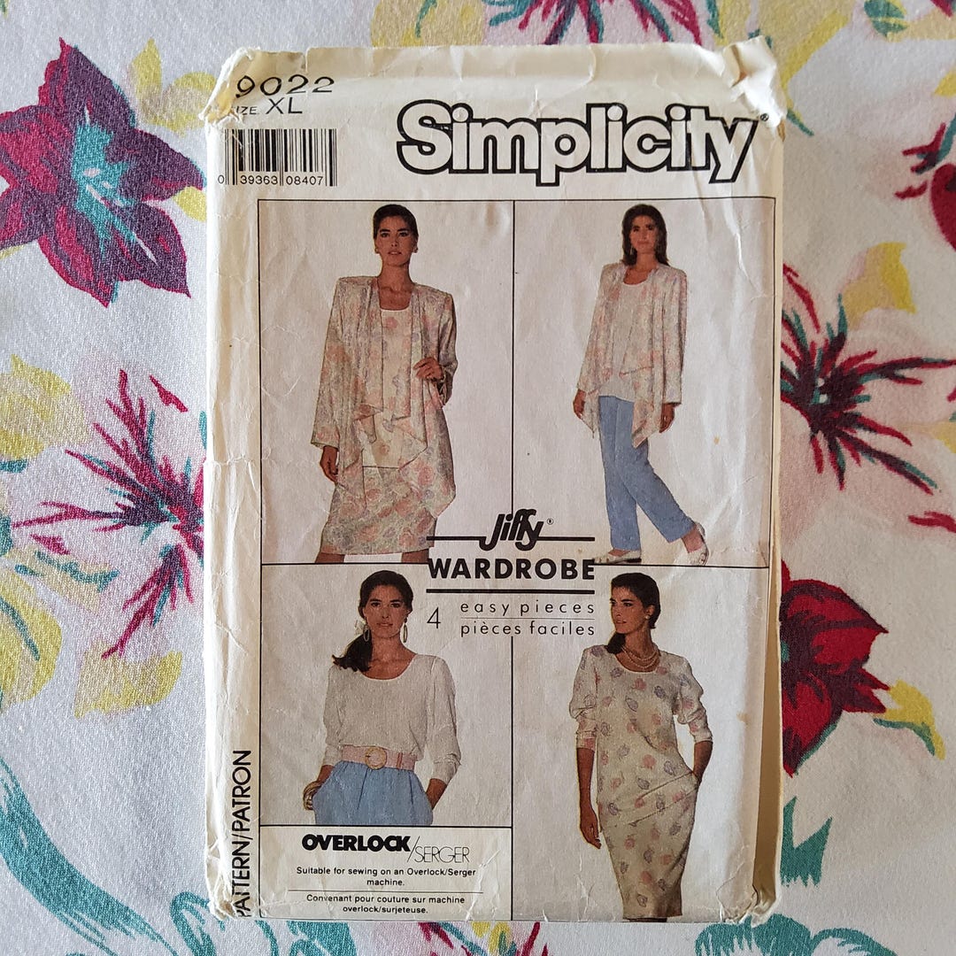 Simplicity 9022 Complete Uncut Factory Folds Vintage 1989 80s Sewing ...
