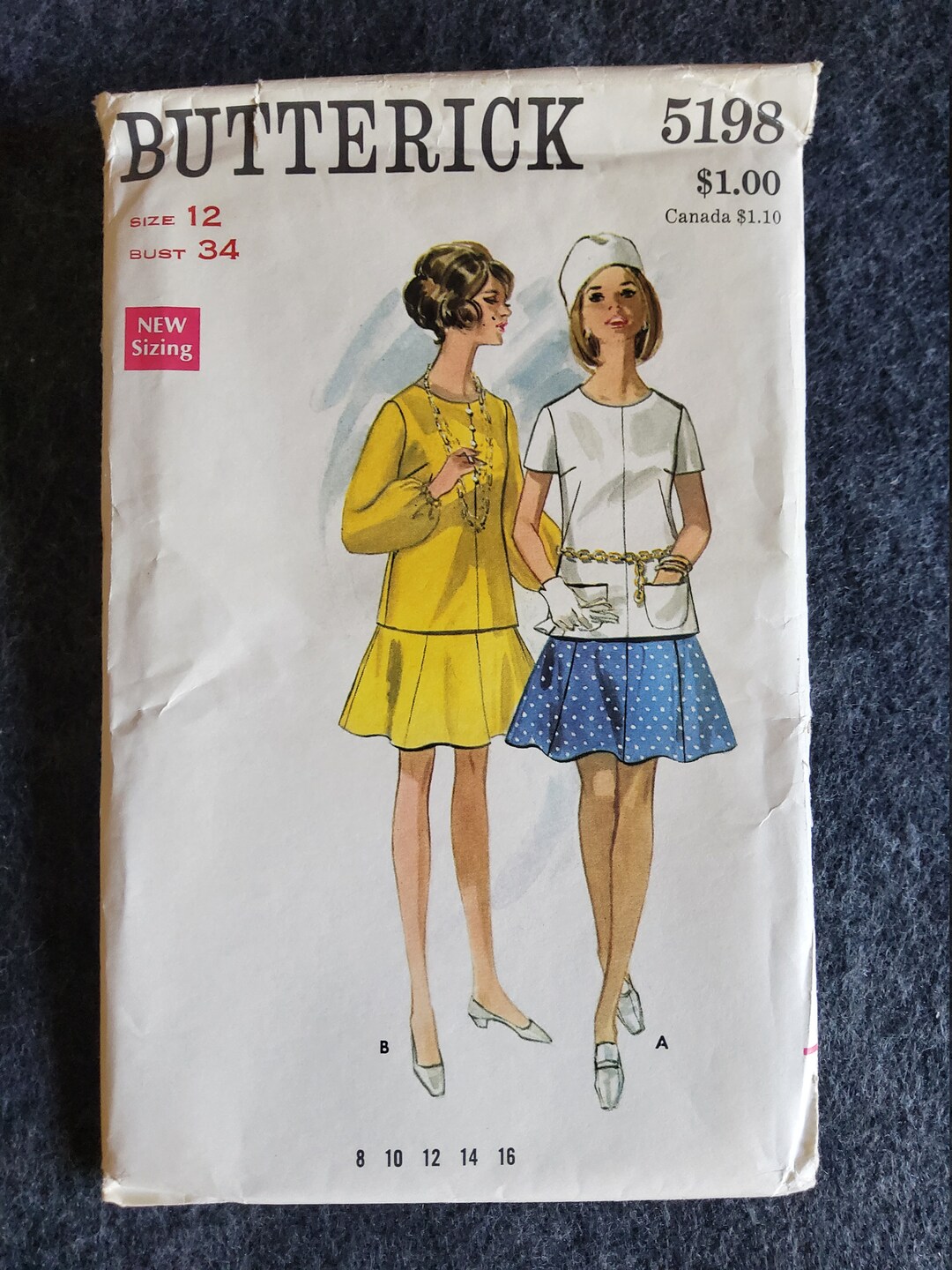 Butterick 5198 Complete Uncut Factory Folds Vintage 60s Scooter ...