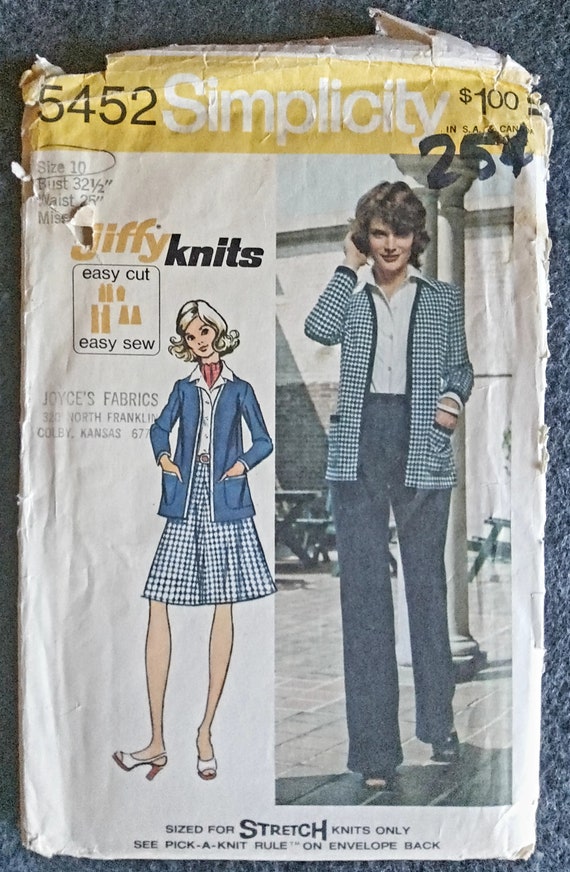 Simplicity 5452 Complete Uncut Factory Folds Vintage 70s Jiffy | Etsy