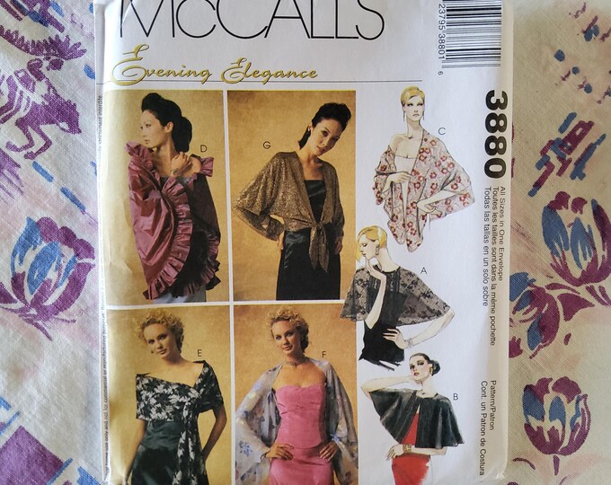 Mccalls 3880 Complete Uncut Factory Folds Vintage 2002 Sewing Pattern Evening Wraps the Third ...