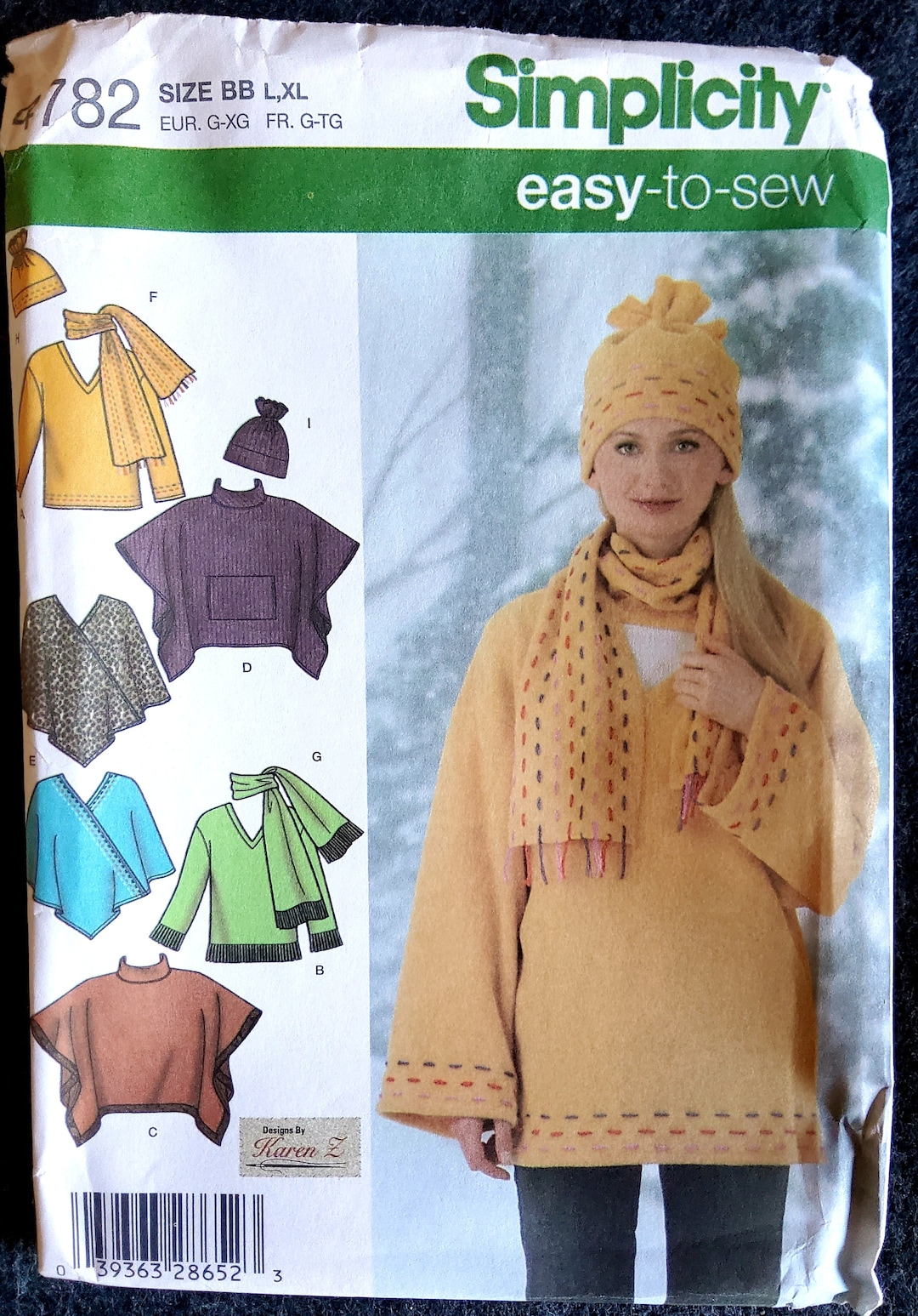 Simplicity 4782 Complete Uncut Factory Folds Easy Winter Accessories ...