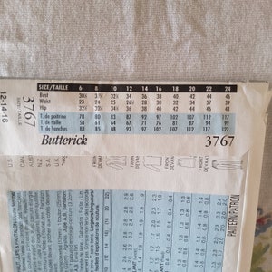 Butterick 3767 Complete Uncut Factory Folds Vintage 90s Sewing Pattern ...