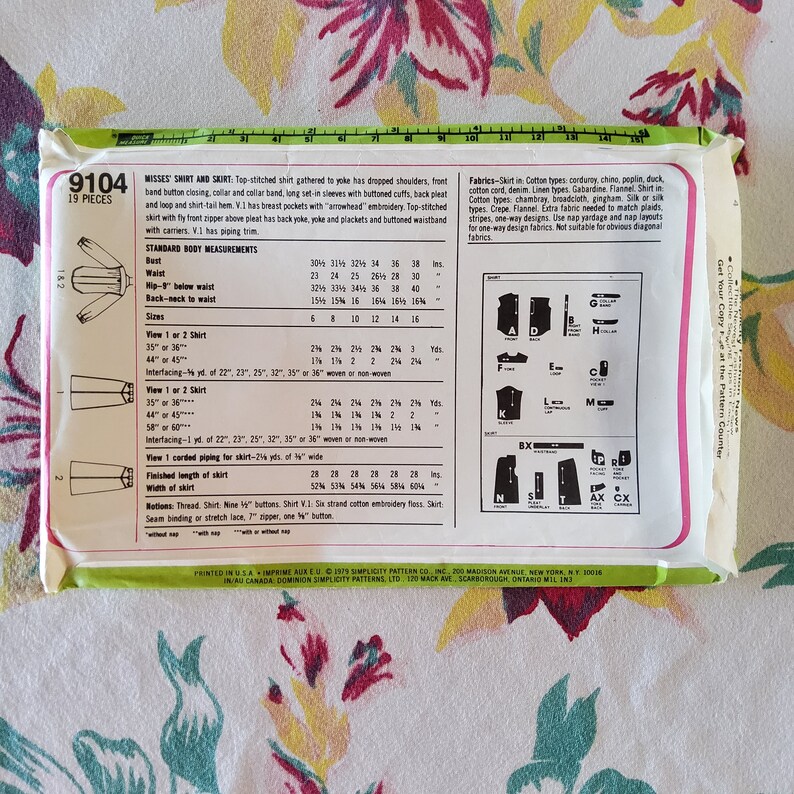 Simplicity 9104 Cut Complete Vintage 70s Sewing Pattern Western Style ...
