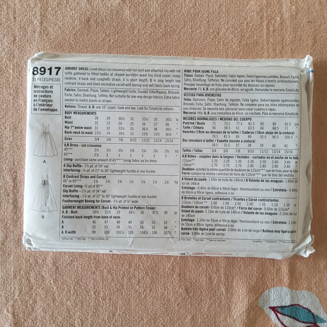 Simplicity 8917 Complete Uncut Factory Folds Jessica - Etsy