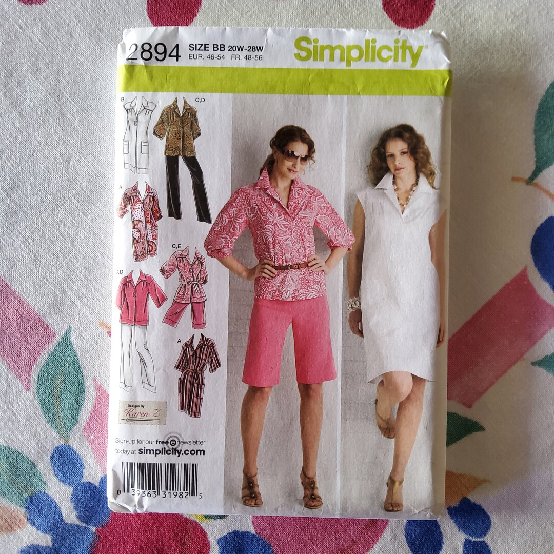 Simplicity 2894 Complete Uncut Factory Folds Sewing Pattern Relaxed ...