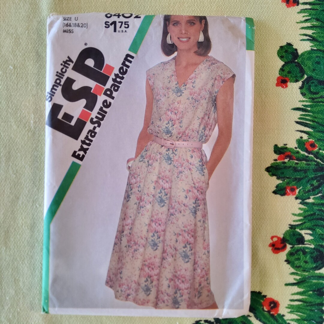 Simplicity 6402 Complete Uncut Factory Folds Vintage 80s Sewing Pattern ...