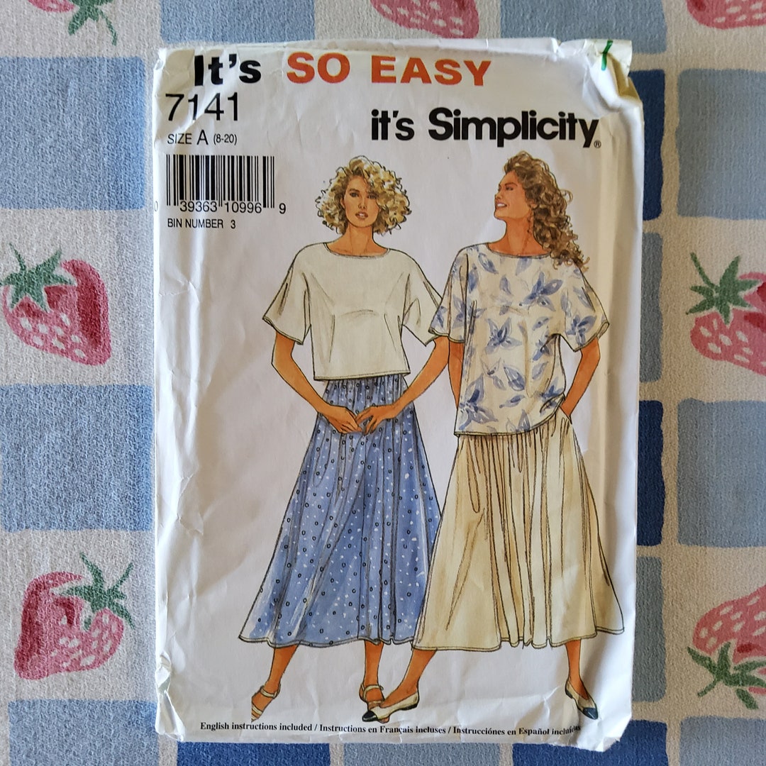 Simplicity 7141 Complete Uncut Factory Folds Vintage 90s Sewing Pattern ...
