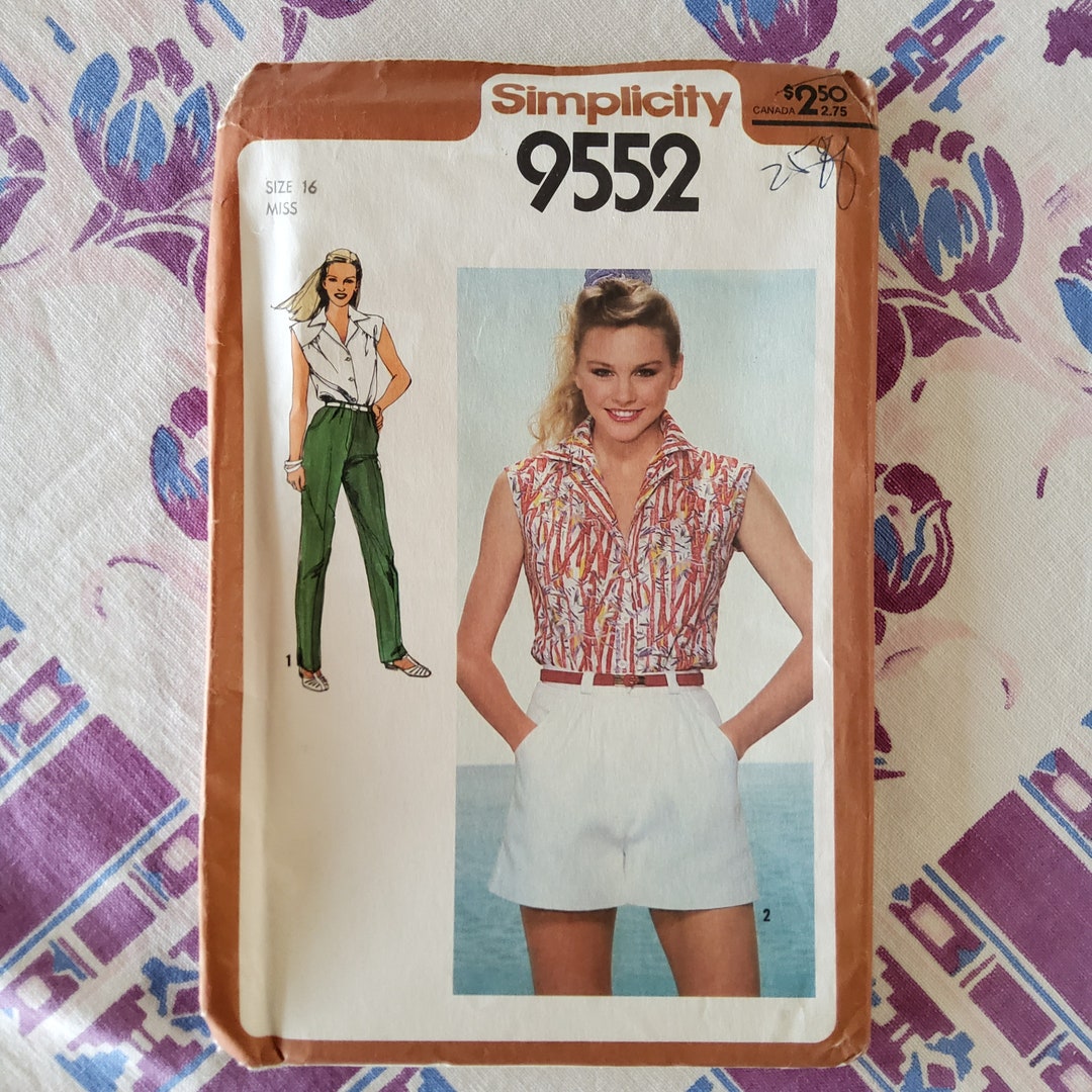 Simplicity 9552 Complete Uncut Factory Folds Vintage 80s Sewing Pattern ...