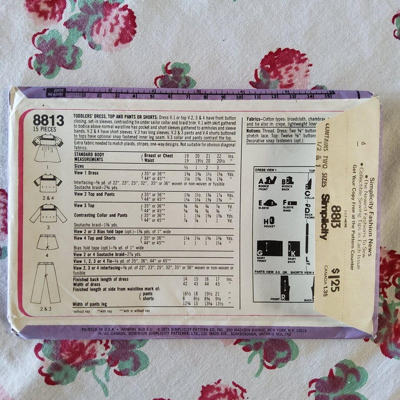 Simplicity 8813 Complete Uncut Factory Folds Vintage 70s Sewing Pattern ...