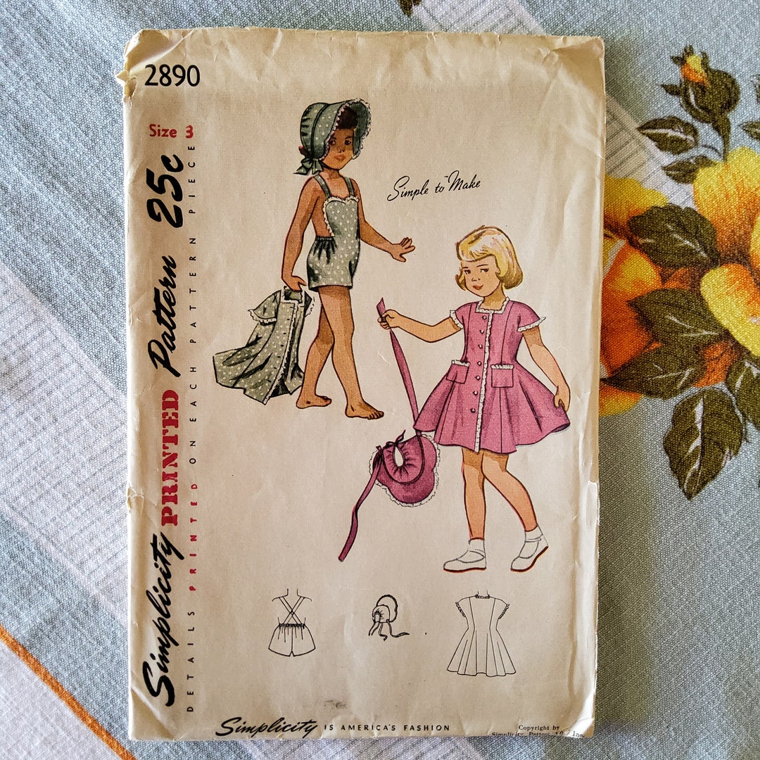 Simplicity 2890 Complete Uncut Factory Folds Vintage 40s Sewing Pattern ...